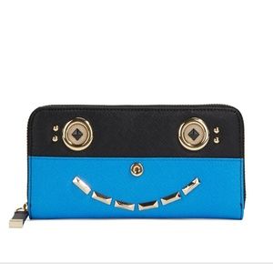 Calvin Klein | Bags | Calvin Klein Leather Smiley Blueblack Wallet ...